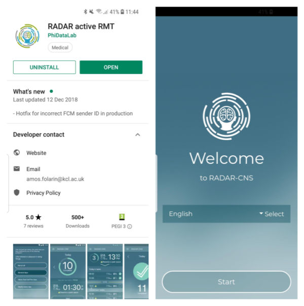 Try out aRMT app - RADAR-base